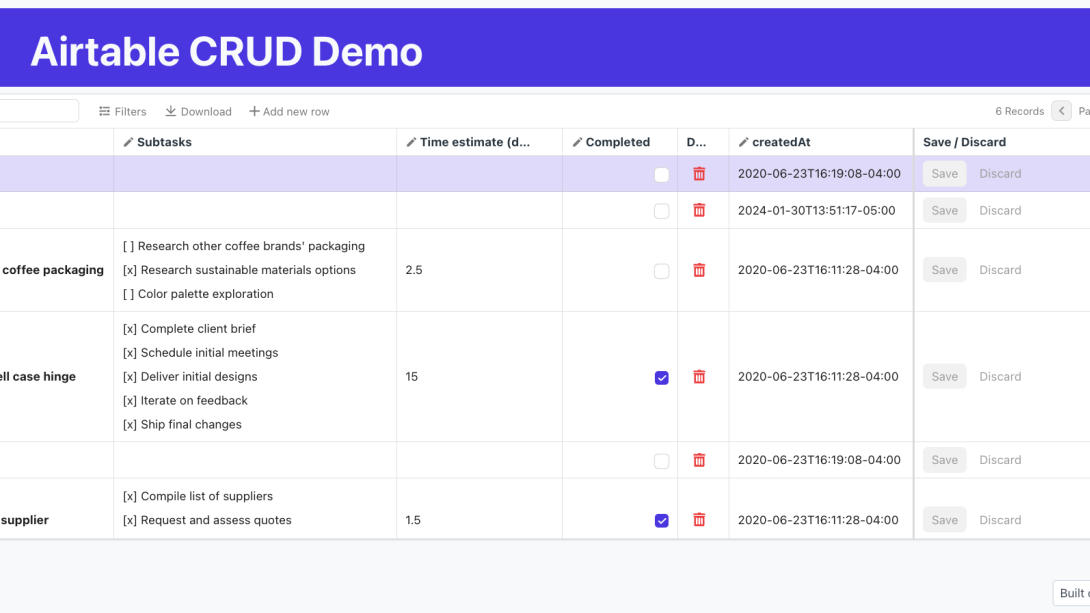 Airtable CRUD Starter App | Appsmith Community Portal